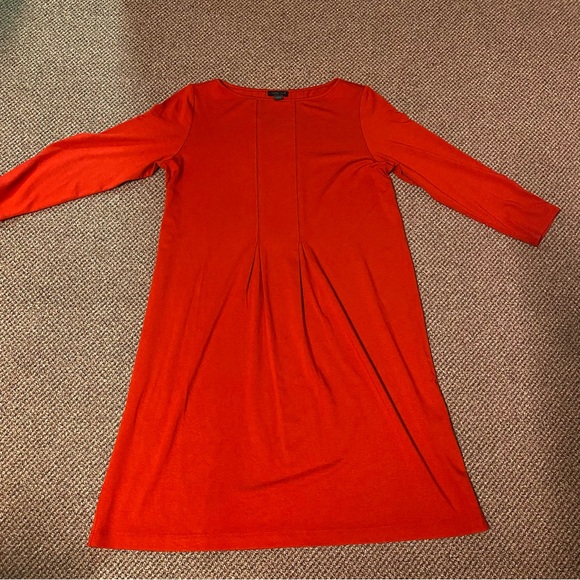 J. Jill | Dresses | Jjill Wearever Collection Red Dress Pleated Accent ...